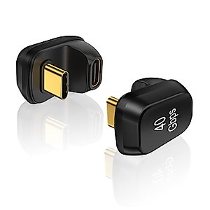 AreMe U Shape USB C Adapter (2 Pack), 180 Degree Angled Type C Male to Female Extender Support 40Gbps Data Transfer 100W Fast Charging for Switch, MacBook Pro/Air, Laptop, Tablet and Phones