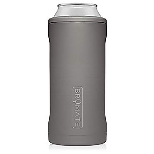 BrüMate Hopsulator Juggernaut Can Cooler Insulated for 24oz  / 25oz Cans | Can Coozie Insulated Stainless Steel Drink Holder for Beer, Tea, and Energy Drinks (Matte Gray)