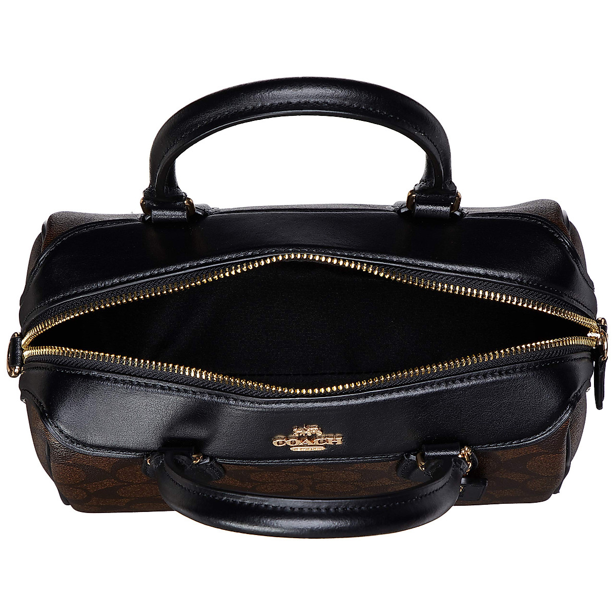 Coach F32203 Signature Shoulder Bag, PVC Leather, 2-Way, Brown/Black