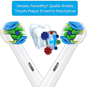 Schallcare Replacement Brush Heads Compatible with Oral B Braun Electric Toothbrush - Floss Toothbrush Head Fit for Oral B Pro 1000 Genius Smart Series (12 Pack)
