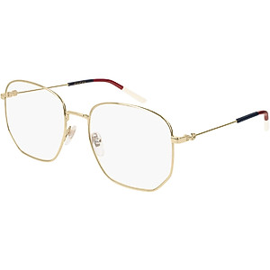 Gucci Octagonal Eyeglasses GG0396O 002 Gold/Sylvie 56mm 396