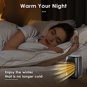 Space Heaters for Indoor Use, Portable Electric Heater with Thermostat,Remote, 2s Fast Heating, 3 Modes, 70°Oscillation, 1500W PTC Ceramic Desk Heater with Heating and Fan Modes for Office Bedroom Use