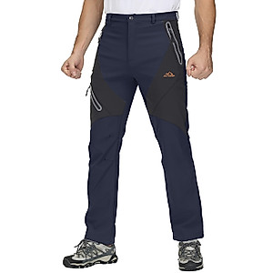 TACVASEN Snowboard Pants Men Waterproof Ski Pants for Men Winter Insulated Snow Pants Men Warm Pants for Men Winter Mens Fleece Lined Pants