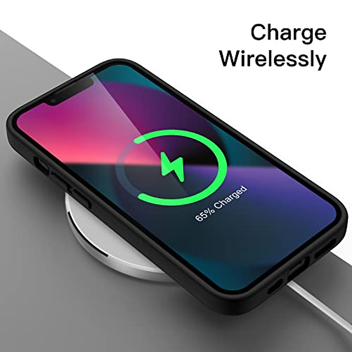 JETech Silicone Case Compatible with iPhone 13 6.1-Inch, Silky-Soft Touch Full-Body Protective Phone Case, Shockproof Cover with Microfiber Lining (Black)