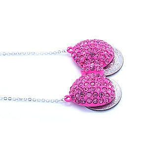 Soulbreezecollection Hot Pink Ribbon Bow Tie Pendant Necklace Costume Valentine's Day Fashion Jewelry