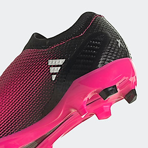 adidas X SPEEDPORTAL.3 Laceless Firm Ground Soccer Shoe, Team Shock Pink/Zero Metallic/Black, 2 US Unisex Little Kid