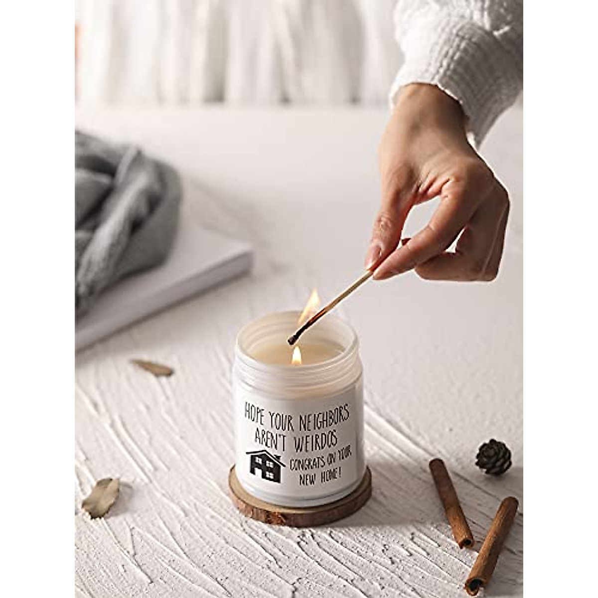 Housewarming Gifts for New Home, Housewarming Scented Candle, New House, Moving, New Homeowner Gift Idea (White)