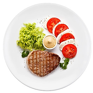 HSDT Melamine Restaurant Plates White 11 Inch Wide Side Flat Bottom Deep Round Dinner Plates Salad Plates Lunch Plates Durable and Easy to Clean Set of 6,PYW-11-06