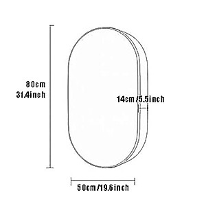 QQXX Medicine Cabinet with Mirror,Bathroom Mirror Cabinet with Storage,Oval Wall Mounted Medicine Cabinet for Bathroom,Aluminum Wall Mirror for Livingroom Bedroom Bathroom Hanging Cabinet
