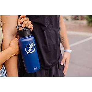 Simple Modern Officially Licensed NHL Edmonton Oilers 32oz Summit Water Bottle with Straw Lid Insulated Stainless Steel Leak Proof Thermos