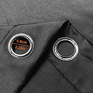 VEGA U Blackout Curtains Glossy Series - Privacy Protection Thermal Insulated Reduce Noise Grommet Curtains for Bedroom and Living Room, Set of 2 Panels, Black (52" W X 84" L, Pure Black)