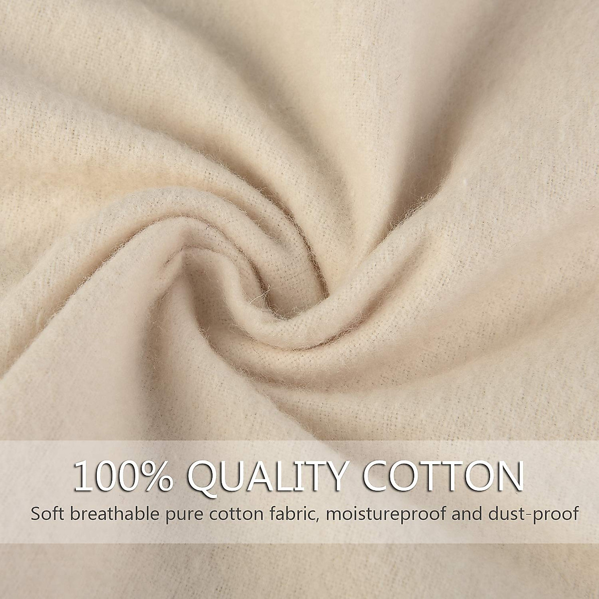 PlasMaller Shoe Storage Bags 100% Cotton with Drawstring For Men and Women for Travel Protecting and Storing Shoes (Beige, Set of 4)