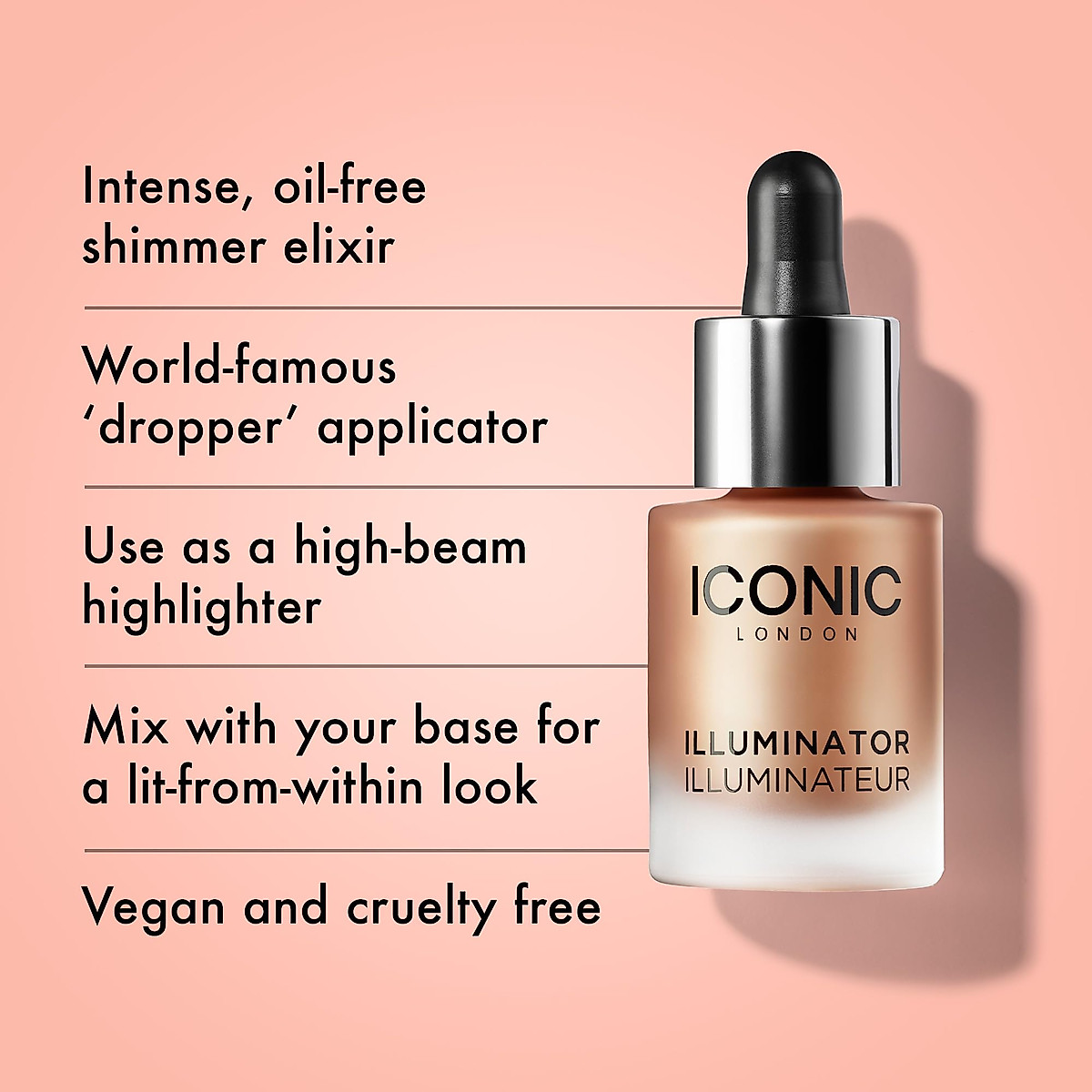 ICONIC LONDON Illuminator | Liquid Highlighting Drops for a Radiant Glow, Cruelty-Free, Vegan Makeup