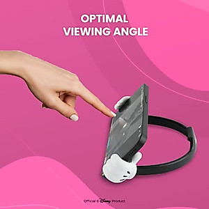 Disney Minnie Mouse Hands Cell Phone Holder with Bonus Decal Sticker- Cute Cell Phone Stand for Desk Home/Office-Universal Desk Phone Stand Compatible with Android/iPhone and More- White Minnie Decal