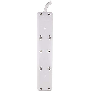 GE Surge Protector, 4 Outlets 2 USB Ports, Extra Long 8ft. Power Cord, White, 25798