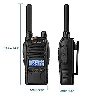 BAOFENG Walkie Talkies for Adults, Long Range Rechargeable Walky Talky BF-88ST Pro NOAA VOX Dual Watch, with Desktop Charger and Earpieces (3 Pack)