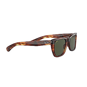 Ray-Ban RB2248 Caribbean Rectangular Sunglasses, Striped Havana/G-15 Green, 52 mm