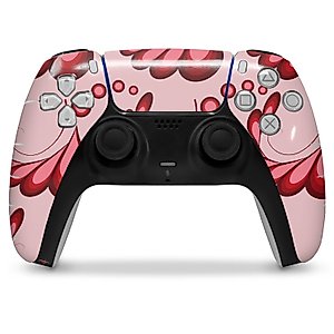 WraptorSkinz Skin Wrap compatible with Sony PS5 DualSense Controller Petals Red (CONTROLLER NOT INCLUDED)