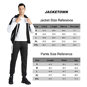 JACKETOWN Mens Sweatsuits 2 Pieces Warm Up Suits Full Zip Workout Jogging Sports Tracksuits Black XL
