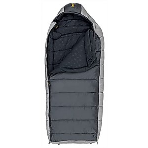 Browning McKinley 0° Sleeping Bag - Oversize Insulated Hooded Rectangle Made with Ripstop Outer and Brushed Polyester Liner, with Compression Stuff Sack, Charcoal/Gray