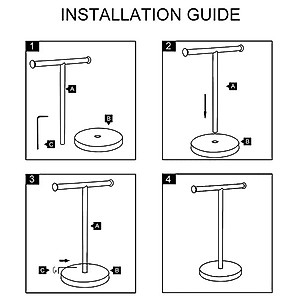 Generic Bathroom Shelves Towel Rail Movable Free-Standing Hand Towel Holder, Standing Tree Rack, 304 Stainless Steel Black Bath Towel Stand Bathroom Towel Hanger Rack for Bathroom Kitchen (Color : B