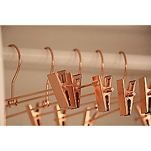 Koobay 13.8" Rose Gold Pants Metal Clothes Hangers, 30 Pack, Trouser Hangers with Clips Bottom Hangers Storage Display