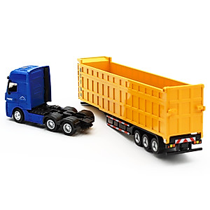 Qcar Dump Trailer Truck Vehicles Toys,1:50 Scale Dump Truck with Trailer, Toy Trucks for Kids