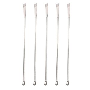 YOKIVE 5 Pcs Lab Spatula Spoon, 304 Stainless Steel Micro Sampling Mixing Measuring Great for Laboratory (200mm/8-Inch)