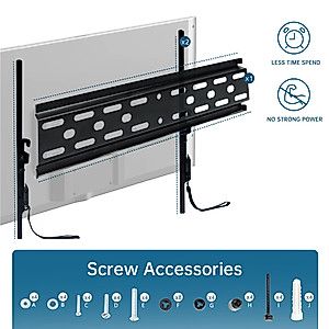 OKURMOUNT TV Wall Mounts, TV Mount 65 Inch, Tilting TV Mounting Bracket Adjustable for 32-65 Inch TV Wall Mount with Quick Release Lock, Low Profile Wall Mount TV Bracket Max VESA 400x400mm, 115lbs