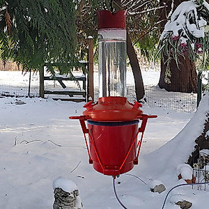 Hummingbird Feeder Heater in Freezing Outdoors Bird Feeder Heater Attaches to Feeder Bottom Backyard Bird Feeder Heater Hearth for Garden Patio Yard Hummingbird Feeder Heater (Red Heater -No Feeder)