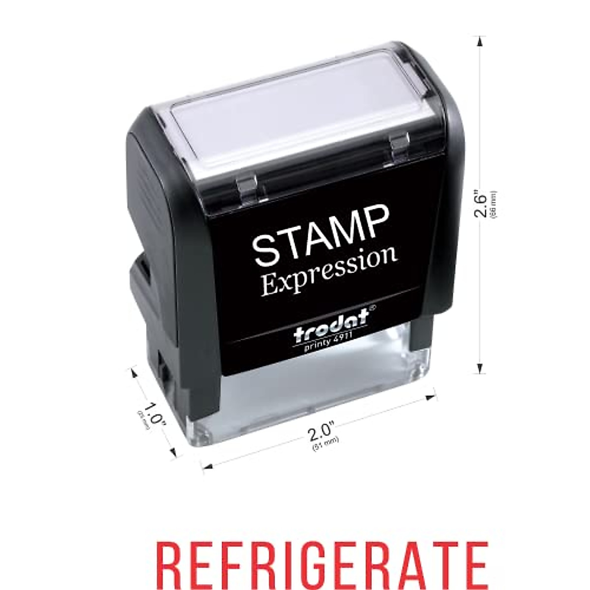 StampExpression - REFRIGERATE Office Self Inking Rubber Stamp - Red Ink (A-5369)
