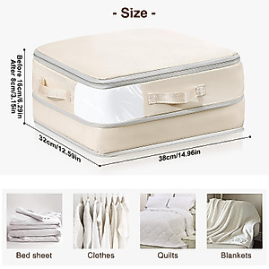 DIMJ Clothes Storage Bag 8 Pack, 19L Compression Storage Bags for Sweater, Closet, Sheet Storage Organizer with Window Handle, Compression Packing Cubes Space Saver Storage Bags with Zipper