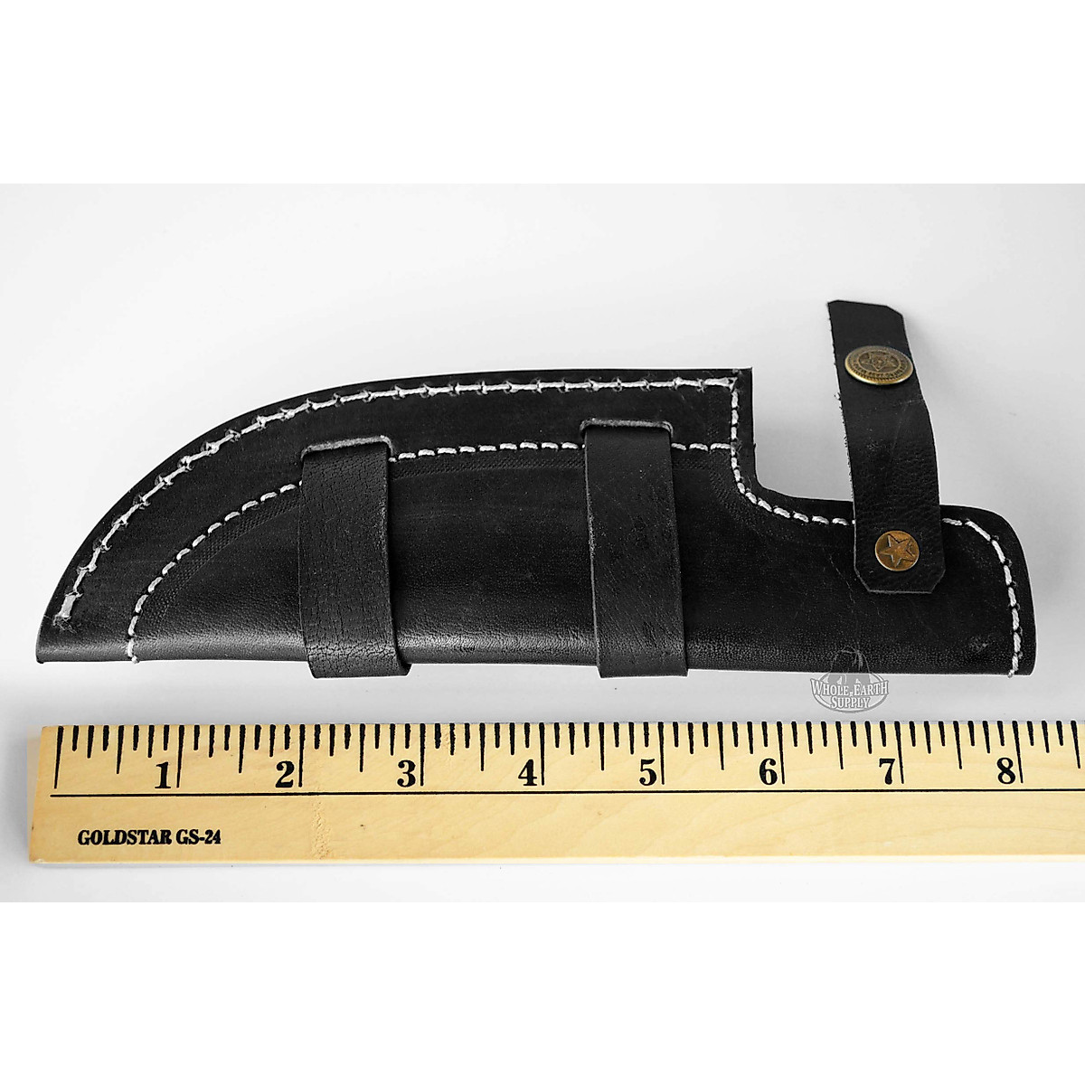 Whole Earth Supply Black Leather Tracker Sheath Fixed Blade Knife Hunting Skinning Blanks Knives