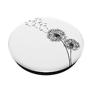 Black And White Dandelion Pop Mount Socket Cellphone Holder PopSockets PopGrip: Swappable Grip for Phones & Tablets