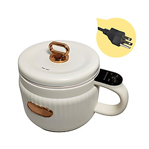 Bothyi Small Rice Cooker Electric Pot 1.6L Electric Cooker Personal Rice Maker Nonstick Noodle Cooker for 1-3 People Apartment Stews, Beige