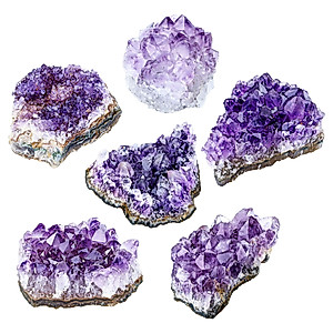 Jovivi Amethyst Clusters, Natural Raw Amethyst Geode Healng Crystals Stone Rock Crystal Cluster Druzy Gemstone Specimen for Witchcraft, 0.18 lb-0.33 lb