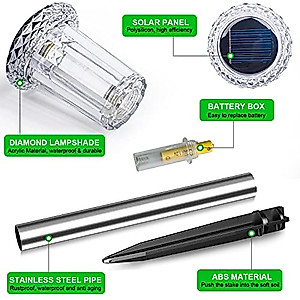 VISFLAIR Solar Pathway Lights Outdoor Decorative 12 Pack LED Waterproof Stainless Steel Garden Stakes Lights for Outside Yard, Path, Patio, Driveway Decor Landscape Lighting