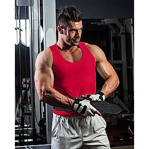 KAWATA Men's 3 Pack Dry Fit Workout Tank Top Gym Muscle Tee Fitness Bodybuilding Sleeveless T Shirts