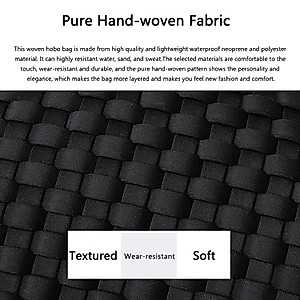 Fashion Hobo Bag Handmade Woven Casual Female Handbag Large Capacity Neoprene Tote Bag Patchwork Women Shoulder Bags (Green)