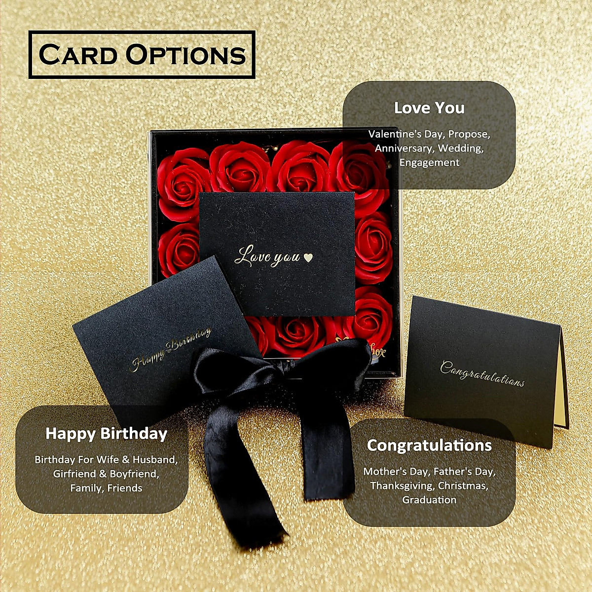 Ribbonbonbox Money Pull Out Gift Box – Luxury Flower Box wt Cash Box Insert – Unique Gift for Wife, Girlfriend, Mother, Friend – Surprise Box for Birthday, Thanksgiving, Christmas - Pranks for Adults