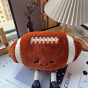 XIZHI 13" Cute Football Plush Toys Soft Stuffed Sport Throw Pillow Plush Ball Gift for Kids Birthday and Christmas Decoration (Rugby)