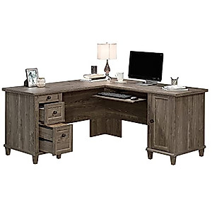 Sauder Hammond L-Desk, L: 65.12" x W: 65.12" x H: 30.0", Emery Oak Finish
