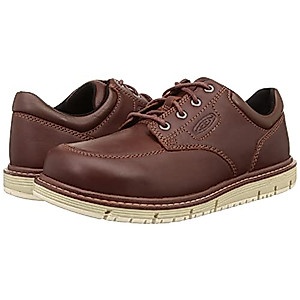 KEEN Utility Men's San Jose Oxford Low Soft Toe Industrial Wedge Work Shoes, Gingerbread/Off White, 11 Wide
