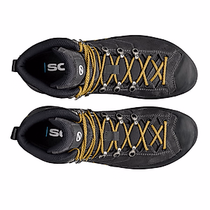 SCARPA Men's Mescalito Trk GTX Waterproof Gore-Tex Boots for Hiking and Backpacking - Dark Anthracite/Mustard - 11-11.5