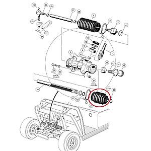 A.A Steering Bellow Dust Seal, Short Driver Side For Club Car DS 1997-Up # 101880001