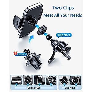 andobil Car Vent Phone Holder Mount [Upgraded Steel Hook, 3-Point Stable] Universal Vent Clip Cell Phone Holder Compatible with iPhone 14 Pro Max, Plus, 13, 12, S22, S23 etc, 360 Adjustable Holder