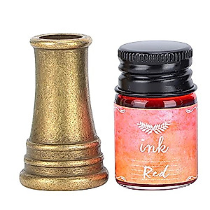 Hztyyier 5 Bottles Colorful ink Writing Gift Box Kit(Purple) Calligraphy Feather Pen Set Glass Ink Feather Fountain Pen with Replaceable Nib School Supplies