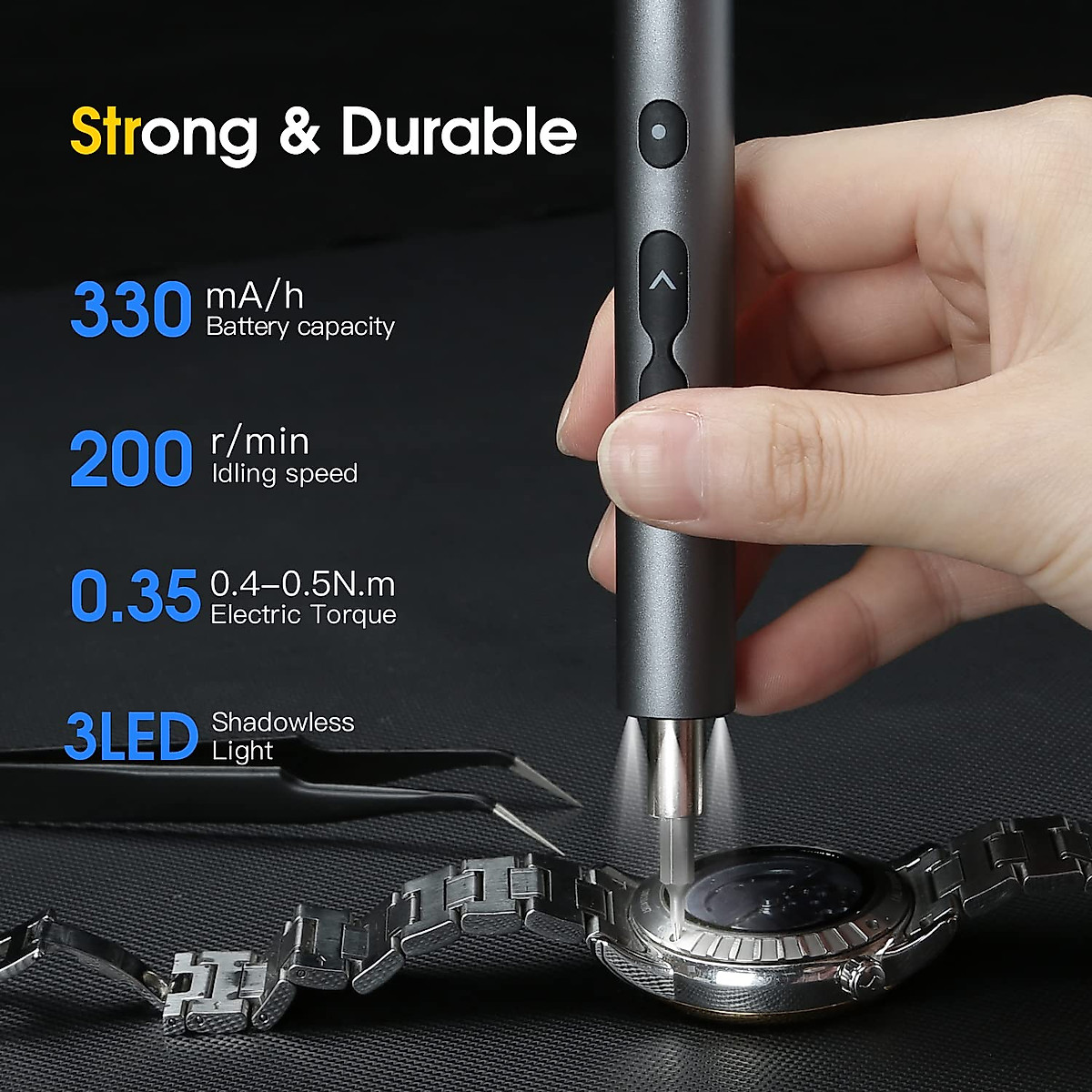 Mini Electric Screwdriver Set, SOONAN 120 in 1 Small Portable Cordless Power Screwdriver Set with 100 Precision Bits & LED Light & 20-bit Tool Set Handy Repair Tool for Phone Watch Camera Laptop