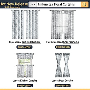 White Grey Blackout Curtains for Bedroom 84 inch Length Floral Printed Living Room Curtain Panels for Farmhouse Décor Blossom Thermal Energy Efficient Light Blocking Window Curtain 50"w 2pcs