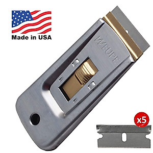 WEUPE Razor Blade Scraper Tools (Set of 2), Window Scraper, Glass Cooktop Scraper & Paint Scraper, Car Decal, Sticker and Glue Remover Razor Holder with 10 Replaceable Single Edge Blades